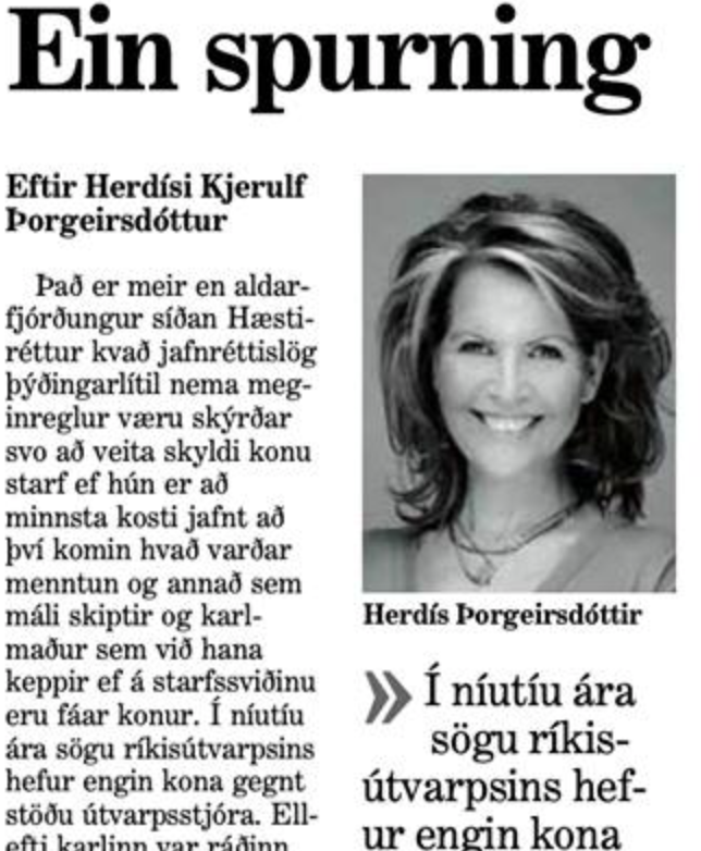 Ein spurning | Herdís Kjerulf Þorgeirsdóttir